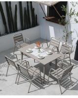China Outdoor Metal Aluminum Garden Table And Chairs Set For Design Terrace Patio Cafe And Restaurants With Outdoor Furniture for sale
