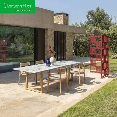 China Waterproof Teak Wood Sofa and Rope Garden Chair Set for Customized Color Hotel Patio Garden for sale