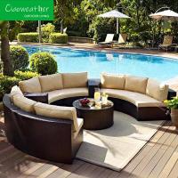 China Garden Sofa Set for Modern Outdoor Furniture Resort Beach Hotel Restaurant Round Shape Modular PE Rattan Patio Pool for sale