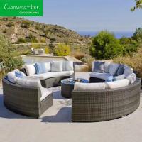 China Garden Sofa Set for Modern Outdoor Furniture Resort Beach Hotel Restaurant Round Shape Modular PE Rattan Patio Pool for sale