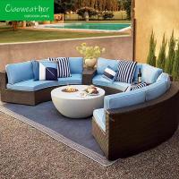 China Garden Sofa Set for Modern Outdoor Furniture Resort Beach Hotel Restaurant Round Shape Modular PE Rattan Patio Pool for sale