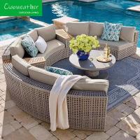 China Garden Sofa Set for Modern Outdoor Furniture Resort Beach Hotel Restaurant Round Shape Modular PE Rattan Patio Pool for sale