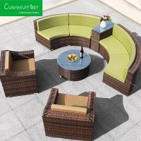 China Garden Sofa Set for Modern Outdoor Furniture Resort Beach Hotel Restaurant Round Shape Modular PE Rattan Patio Pool for sale