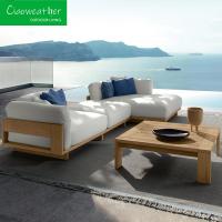 China 3-Seater Patio Garden Sofa Set Outdoor Furniture Made of Aluminum Wood and Luxury Design for sale