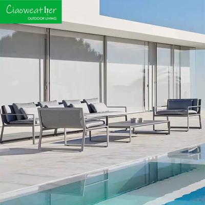 China Waterproof Outdoor Furniture Set Sofa with Metal Frame Durable and Stylish Design for sale