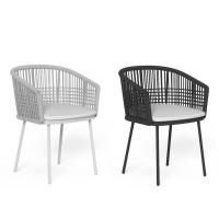 China Outdoor Rope Weaving Garden Chairs Aluminum Chair for Patio Furniture Hotel Balcony for sale