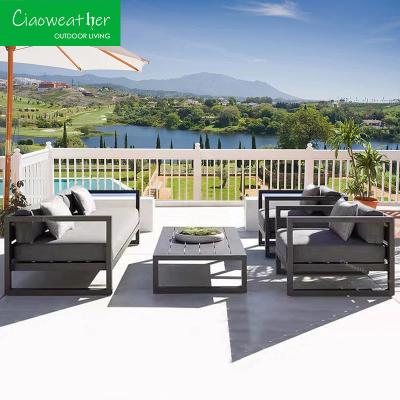 China Aluminum Garden Sofa Modern Outdoor Furniture for Patio Set Sectional All Weather for sale