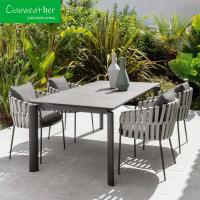 China Modern Outdoor Furniture Garden Luxury Rattan Dining Chair with Custom Rope Weaving Design for sale