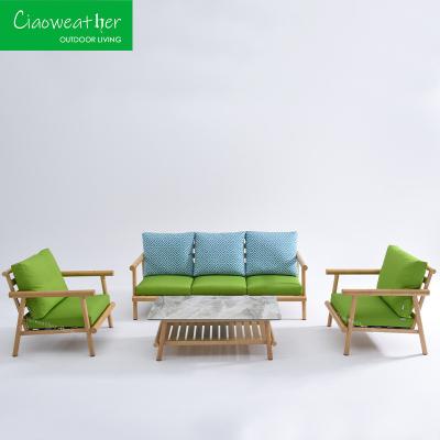 China Modern Garden Villa Hotel Outdoor Furniture Set with Waterproof Sofa Chair Table in Aluminum Frame and Customized Design for sale