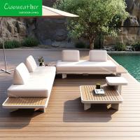 China Waterproof Teak Wood Coffee Table Outdoor Sofa Set for Garden Hotel Dedicated Furniture for sale