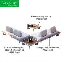 China Waterproof Teak Wood Coffee Table Outdoor Sofa Set for Garden Hotel Dedicated Furniture for sale