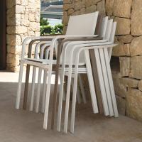 China Modern Design Stackable Garden Armrest Chair for Hotel Restaurant Banquet Rattan Wood Patio Furniture for sale