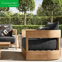 China Hotel Modern Waterproof Simple Design Wooden Sofa Set for Outdoor Teak Wood Garden Experience Comfort and Style Outdoors for sale