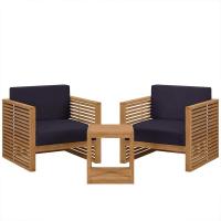 China Outdoor Patio Furniture Garden Teak Sofa Set with Original Set Type and Water-Resistant Fabric Cushion for sale