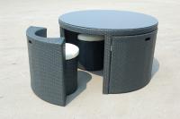 China Water-proof Sun-proof Alu Frame Patio Rattan Outdoor Table and Chair Set Custom Modern Hospitality Set for sale