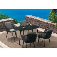 China Outdoor Rattan Weaved Dining Table Set Chairs with Modern Design and Durability for sale