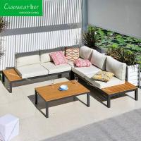 China Modern Outdoor Furniture Luxury Teak Wood Sofa Set and Table for Custom Garden Custom for sale