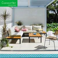 China Modern Outdoor Furniture Luxury Teak Wood Sofa Set and Table for Custom Garden Custom for sale