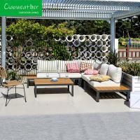 China Modern Outdoor Furniture Luxury Teak Wood Sofa Set and Table for Custom Garden Custom for sale