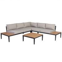 China Modern Outdoor Furniture Luxury Teak Wood Sofa Set and Table for Custom Garden Custom for sale