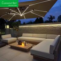 China Villa Patio Furniture Outdoor Sofa Garden Sets with Teak Frame and Waterproof Fabric Mail Packing N for sale