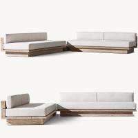 China Villa Patio Furniture Outdoor Sofa Garden Sets with Teak Frame and Waterproof Fabric Mail Packing N for sale