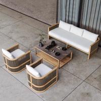 China Modern Outdoor Sectional Teak Wood Sofa Set Customized Color for Garden Patio Furniture for sale