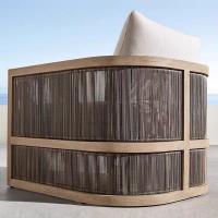 China Modern Outdoor Sectional Teak Wood Sofa Set Customized Color for Garden Patio Furniture for sale