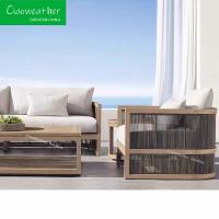 China Modern Outdoor Sectional Teak Wood Sofa Set Customized Color for Garden Patio Furniture for sale