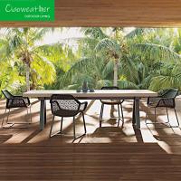 China NO Folded Wicker Patio Dining Table Set for Modern Patio Furniture Outdoor Rattan Dining Set for sale