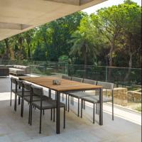 China Teak Chair Sets for Outdoor Patio Gray Brown Rattan Table and Chairs in Modern Design for sale