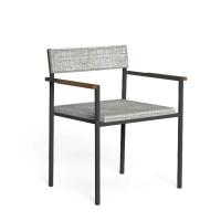 China Teak Chair Sets for Outdoor Patio Gray Brown Rattan Table and Chairs in Modern Design for sale