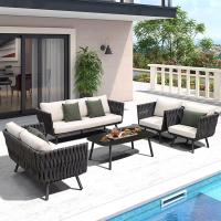 China Hotel Restaurant Banquet Home and Coffee Rattan/Wicker Frame Outdoor Patio Furniture Sofa Sets for sale