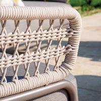China Villa Outdoor Outdoor Rattan Weaving Garden Chair Sofa Set with Water-Resistant Cushion for sale
