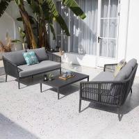 China Direct Luxury Outdoor Rattan Patio Furniture Conversation Garden Rattan Sofa Set Customized Color for sale