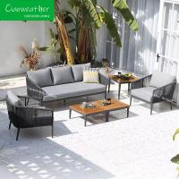 China Direct Luxury Outdoor Rattan Patio Furniture Conversation Garden Rattan Sofa Set Customized Color for sale