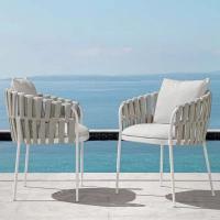 China Aluminum Frame Armrest Chairs and Extendable Table for Outdoor Patio Furniture in Hotel Restaurant Banquet Function for sale
