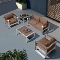 China Hand Woven Garden Aluminum Sofa Set Modern Outdoor Furniture with Outdoor Foam Cushion and Water-Resistant Fabric for sale