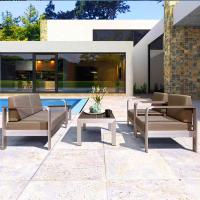 China Hand Woven Garden Aluminum Sofa Set Modern Outdoor Furniture with Outdoor Foam Cushion and Water-Resistant Fabric for sale