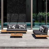 China Mail Packing N All Weather Outdoor Patio Furniture Rattan Garden Sofa Set with Aluminum Frame for sale