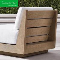 China Hotel Restaurant Banquet Teak Rattan Sofa with Outdoor Foam and Water-Resistant Fabric for sale