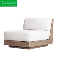 China Hotel Restaurant Banquet Teak Rattan Sofa with Outdoor Foam and Water-Resistant Fabric for sale