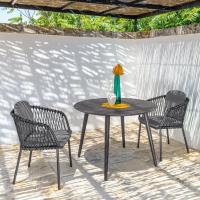 China Modern Outdoor Furniture Aluminum Armrest Hotel Rope Chair for Villa Outdoor Chairs for sale