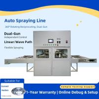 China 800X Automatic Spray Painting Production Line | Dual-Group 4-Gun 360° Rotary Coating Conveyor System for sale