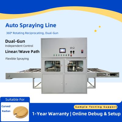 China Wooden Cup Lids Precision Automatic Spray Coating Equipment for Uniform Gloss Paint Finishing for sale
