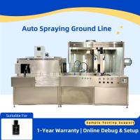 China Cosmetic Glass Bottles UV Topcoat Automatic Spraying Line for High Gloss Surface Finishing for sale