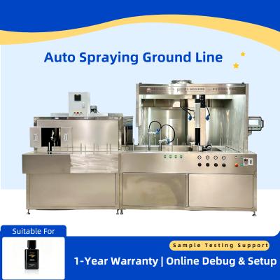 China Cosmetic Glass Bottles UV Topcoat Automatic Spraying Line for High Gloss Surface Finishing for sale