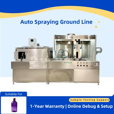 China Cosmetic Glass Vials Gradient Color Automatic Spray Coating Equipment for Gloss Finish for sale