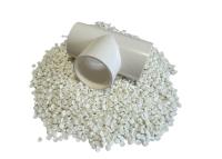 China PVC White Plastic Granules 1.36-1.6 g/cm³ Density Injection Molding Material for Profiles and Pipe Fittings for sale