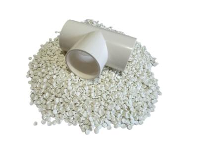 China PVC White Plastic Granules 1.36-1.6 g/cm³ Density Injection Molding Material for Profiles and Pipe Fittings for sale